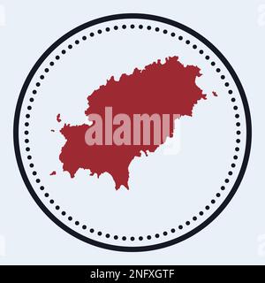Ibiza icon. Round logo with island map and title. Stylish Ibiza badge ...