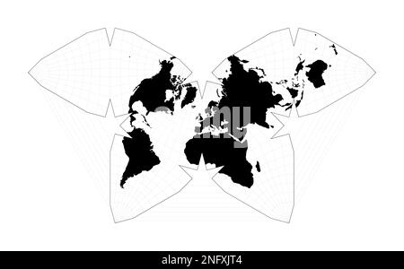 World Map. Steve Waterman's butterfly projection. Futuristic world ...