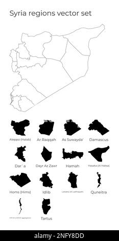 Syria map collection. Borders of Syria for your infographic. Colored ...