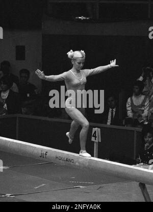 Cathy Rigby, 15, of Los Alamitos, Calif., the youngest member of the ...