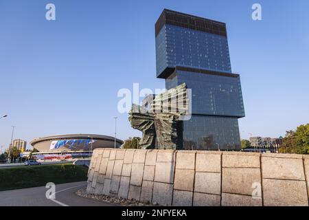 Silesian Insurgents Monument, .KTW office building and Spodek Arena in ...