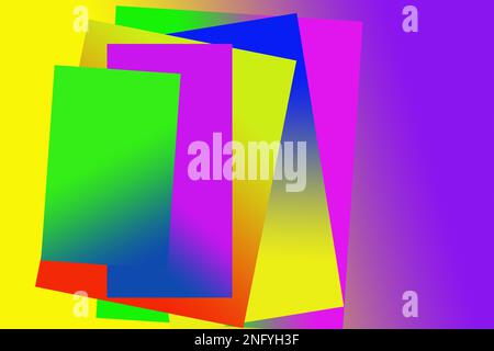 geometric colored shapes with overlapping colored rectangles Stock ...