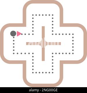 Dotted cross shape for tracing lines for preschool and kindergarten ...
