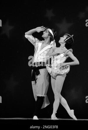 Ballet dancers are seen during a dress rehearsal of New York Dialects ...