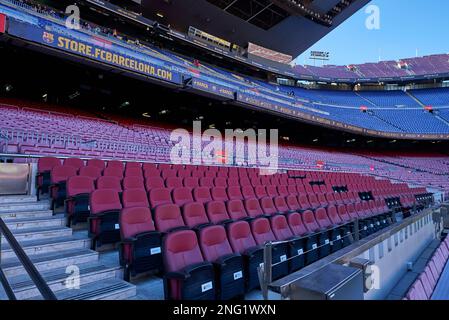 At the tribunes of Camp Nou arena - the official playground of FC ...