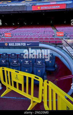 At the tribunes of Camp Nou arena - the official playground of FC ...