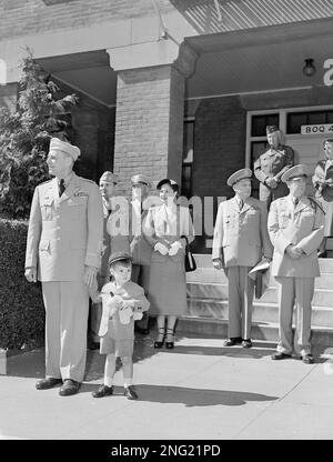 General Matthew B. Ridgway, Mrs. Ridgway, and Matthew Jr, at Orly Field ...