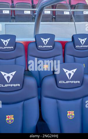 Team's bench at Camp Nou arena - the official playground of FC ...