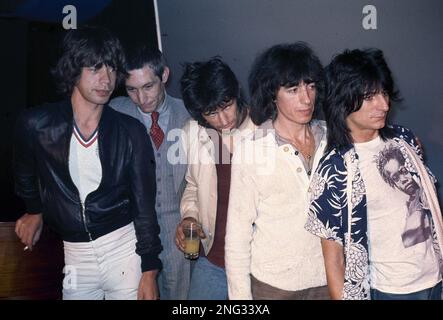 Mick Jagger and the Rolling Stones are shown in 1980. Left to right ...