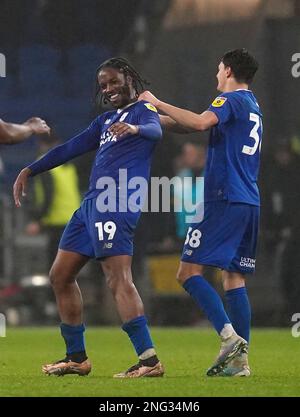 Cardiff City's Perry Ng celebrates scoring their side's second goal of ...