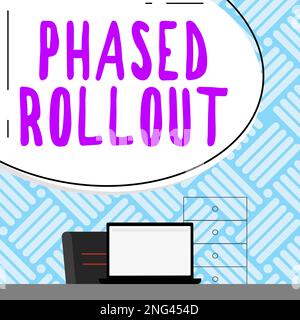 Text showing inspiration Phased Rollout. Concept meaning the practice of prescription drug ...