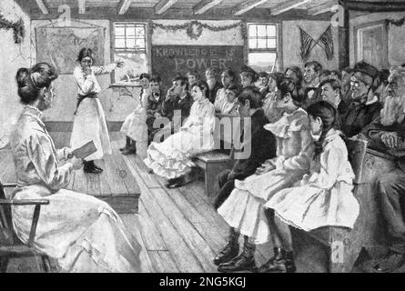 Classroom in school Victorian period Stock Photo - Alamy