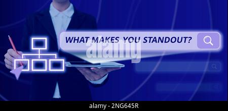 Conceptual display What Makes You Standout. Word Written on asking ...