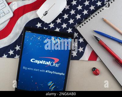 In this photo illustration, the logo of financial company Credit Bank ...