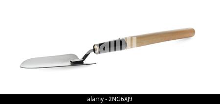 Modern trowel isolated on white, top view. Gardening tool Stock Photo ...