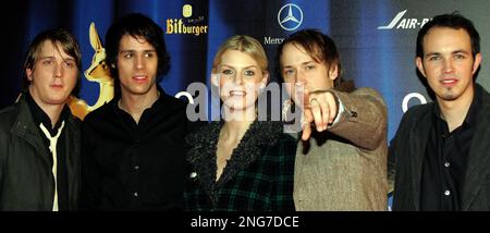 Eva Briegel and Simon Triebel of the band 'Juli' at the 5th Deutscher ...
