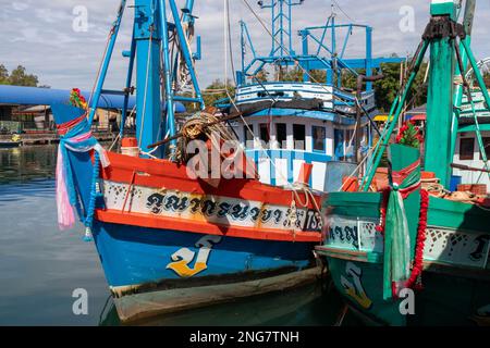 Thai fishing boats, Trat Province, Thailand Stock Photo - Alamy