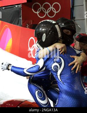 Italy's Gerda Weissensteiner, left, and Jennifer Isacco celebrate after ...