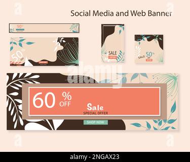 floral background. social media post background Stock Photo - Alamy