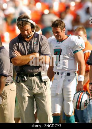 Miami Dolphins coach Dave Wannstedt talks to reporters after a news ...