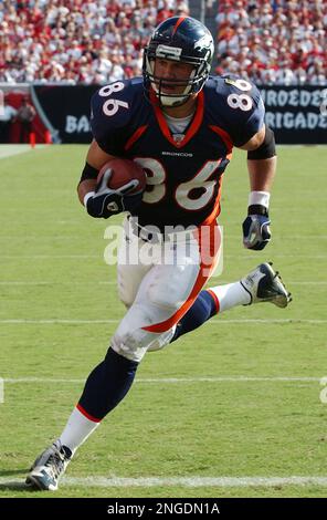 Denver Broncos tight end Jake Butt (80) runs against the Oakland ...
