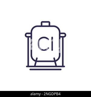 Chlorine gas cylinder or tank line icon Stock Vector Image & Art - Alamy