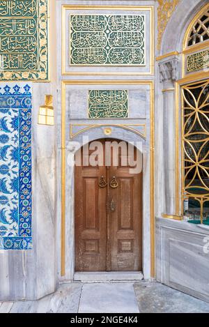 Entrance of the shrine of Hazrat Abu Ayub Ansari, Eyup Sultan Mosque ...