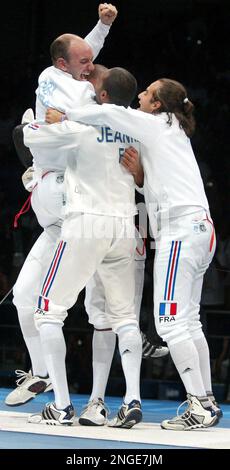 France's fencer Hugues Obry, left, and Hungary's Krisztian Kulcsar in ...