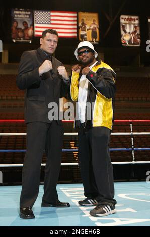 Australian heavyweight boxer Kali Meehan poses during a public training ...