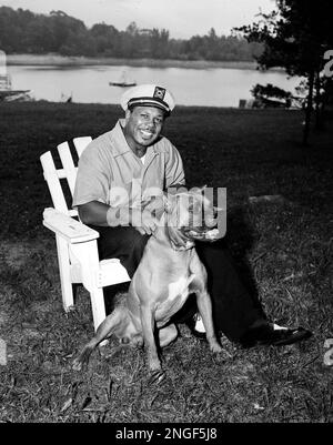 Light heavyweight boxer Archie Moore is shown in an action pose in 1955 ...