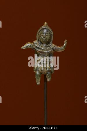 A view of the Birrus Britannicus Roman figurine on display at ...