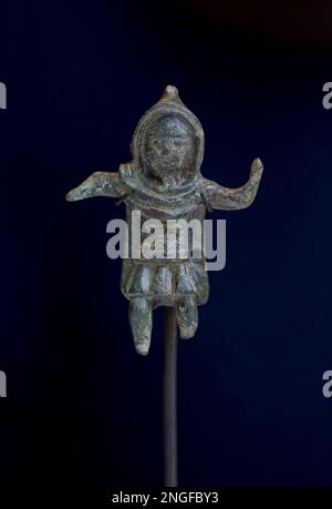 A view of the Birrus Britannicus Roman figurine on display at ...
