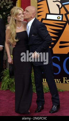 Ben Kingsley and wife Alexandra Christmann arrive at the Kodak Theatre ...