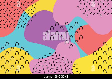 Creative doodle art header with different shapes and textures Stock ...