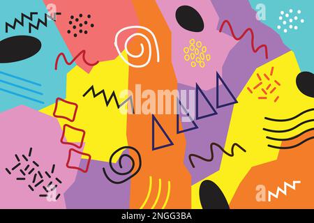Creative doodle art header with different shapes and textures Stock ...