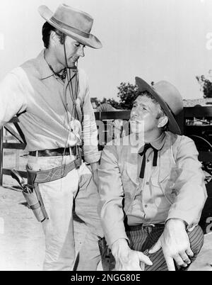 Actor Clint Eastwood is shown as Rowdy Yates in the television series ...