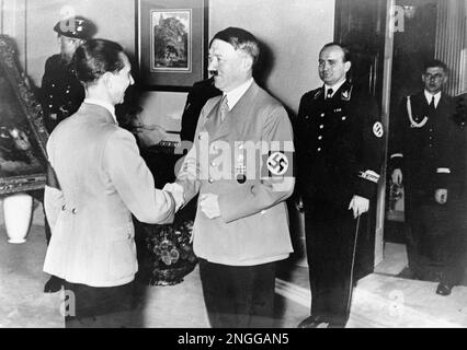 German Chancellor and Fuehrer Adolf Hitler is shown in this official ...
