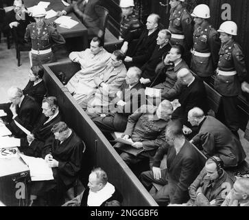 Defendants front row: Hermann Goering, Rudolf Hess, Joachim Von ...