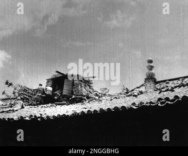 SINO-JAPANESE WAR Chinese Nationalist forces lay down fire during first ...