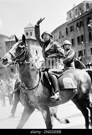 Benito Mussolini on horseback Stock Photo - Alamy