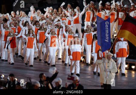 The German Olympic team parades into Rice-Eccles Olympic Stadium during ...