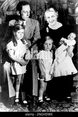 Joseph Goebbels, his wife Magda Goebbels and their children welcome the ...