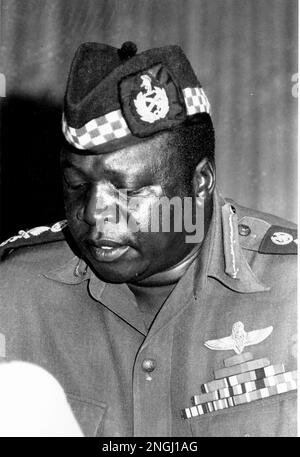 President of Uganda, General Idi Amin, pictured at the wheel of his ...