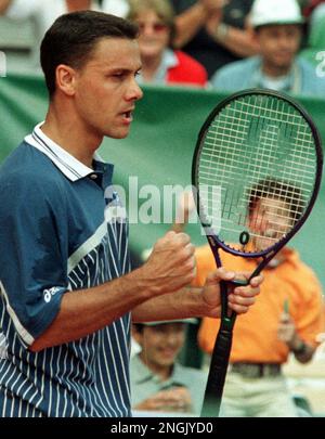 Italian tennis player Renzo Furlan, Wimbledon, UK 1990s Stock Photo - Alamy