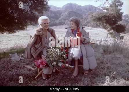 LANA TURNER and JANE WYMAN on set location candid at the start of ...