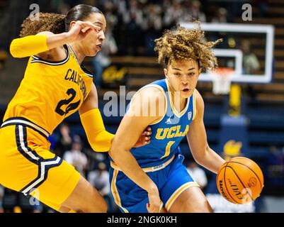 UCLA guard Kiki Rice drives to the basket past UC Santa Barbara guard ...