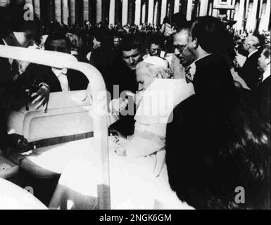 May 13, 1981, Pope JOHN PAUL II right after the assassination attempt ...