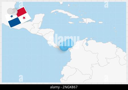 Panama country flag pin map marker Stock Vector Image & Art - Alamy