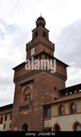 The Sforza Castles Filarete Tower in Milan, Italy Stock Photo - Alamy