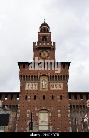 The Sforza Castles Filarete Tower in Milan, Italy Stock Photo - Alamy